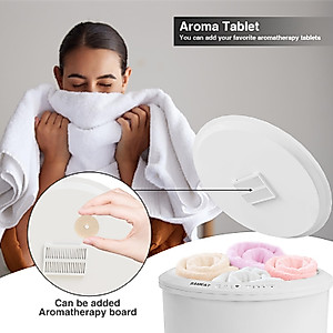 SAMEAT Heated Towel Warmers for Bathroom - Large Towel Warmer Bucket, Wood Handle, Auto Shut Off, Fits Up to Two 40"X70" Oversized Towels, Best Ideals