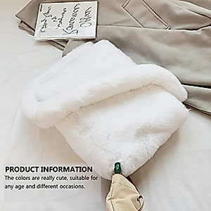 Plush Underarm Bag Fluffy Large Tote Handbag Fashion Color Shoulder Bag Crossbody Messenger Bag for Women Girls