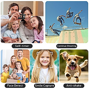 Waterproof Digital Camera, FHD 2.7K Compact Digital Camera for Kids Support 4K 48MP Digital Camera with 32GB Card Point and Shoot Camera Portable Camera for Teens Students Boys Girls Seniors