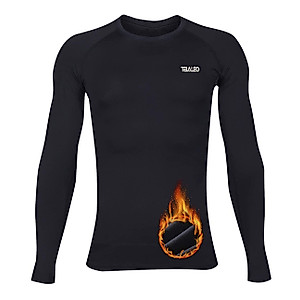 TELALEO Boys' Girls' Long Sleeve Compression Shirts Thermal Fleece Lined Kids Athletic Sports Tops Leggings Baselayer Set L
