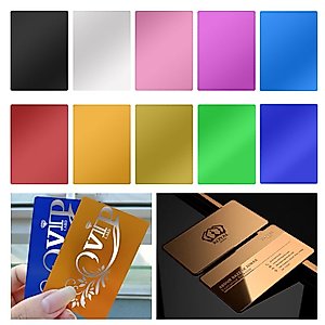 Premium Aluminum Business Cards & Etched Products - Durable, Multifunctional, Ideal for Personalization, Perfect for Various Occasions - 100 PCS, 10 Color