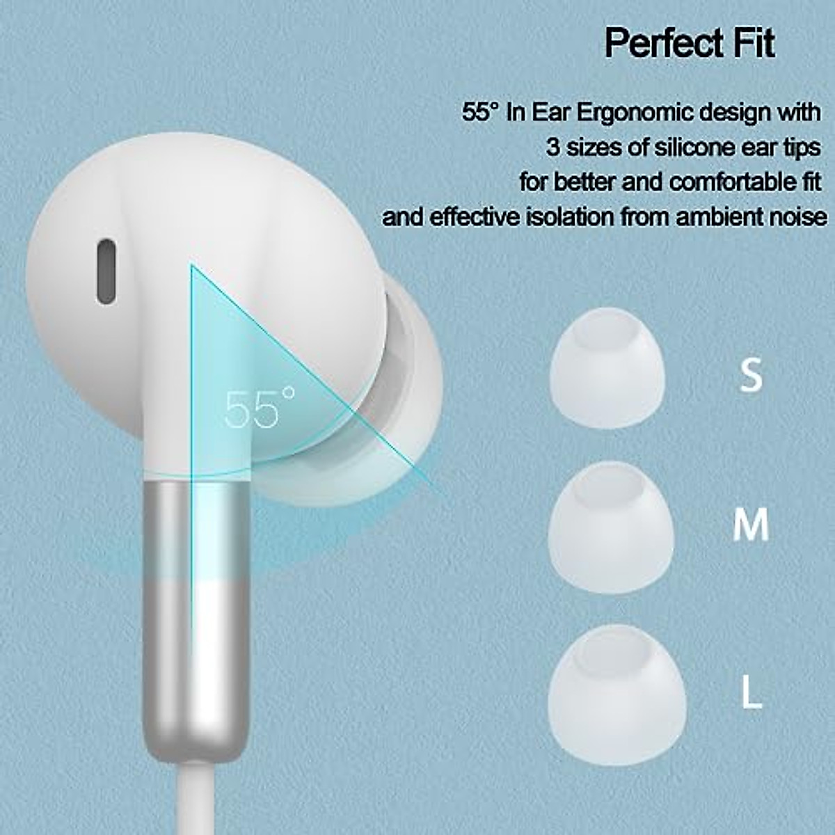 DUKABEL USB In-ear Headphones, USB PC Earbuds with Noise Cancellation for PC/PS4/PS5, White Gaming Earphone Headset with Microphone for Live Conference, Video Calls, Broadcasting, On-line Work
