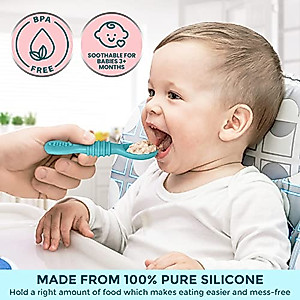 Silicone Baby Spoons First Stage Infant Feeding Spoon for Baby Led Weaning BPA Lead Phthalate and Plastic Free, Great Gift Set