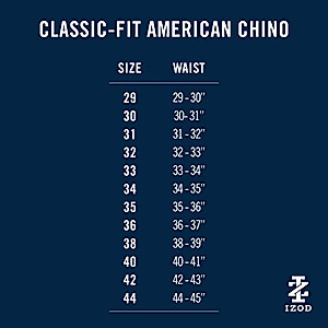 IZOD Men's American Chino (Inert Flat-Front or Pleated) Classic-Fit Pants, Black, 36W x 30L