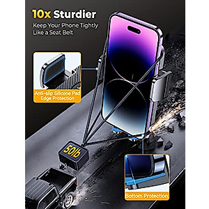 JOYROOM Car Vent Phone Mount, [ Enjoy Comfort A/C Air ] Never Blocking Vent Clip, Cell Phone Holder for Car Vent, Ultra Stable Car Cell Phone Holder for iPhone 14 13 Samsung Galaxy All Phones