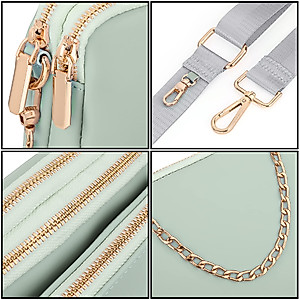 UTO Small Crossbody Bags for Women 3 in 1 Trendy Belt Purse Fashion Designer Mini Cute Sling Fanny Chest Pack Green