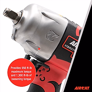 AIRCAT Pneumatic Tools 1178-VXL: 1/2-Inch Vibrotherm Drive Impact Wrench 1,300 ft-lbs - Standard Anvil