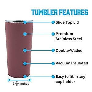 Decorvo Officially Licensed Collegiate Stainless Steel Tumbler - Double Walled Insulated Travel Thermos with Slide Lid - 18 oz (Arizona ST - Red)