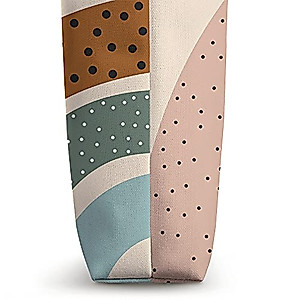 Boho Burnt Orange Half Rainbow Dotted Pattern Black Leopard Tote Bag