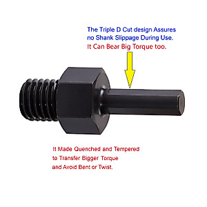 AODITECK Diamond Drill Bit Core Drill Bit Arbor Adapter for Threaded Diamond Hole Saw 3/8" Round Shank with Triple D Cut 5/8"-11 Drill Adapter