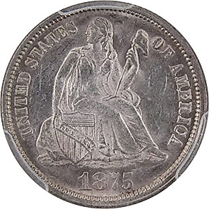 1875 Seated Liberty Dime Uncirculated Details PCGS Silver SKU:CPC2495
