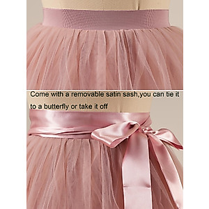 EllieHouse Womens Long Tutu Party Evening Tulle Skirt Dusty Pink Size L PC05
