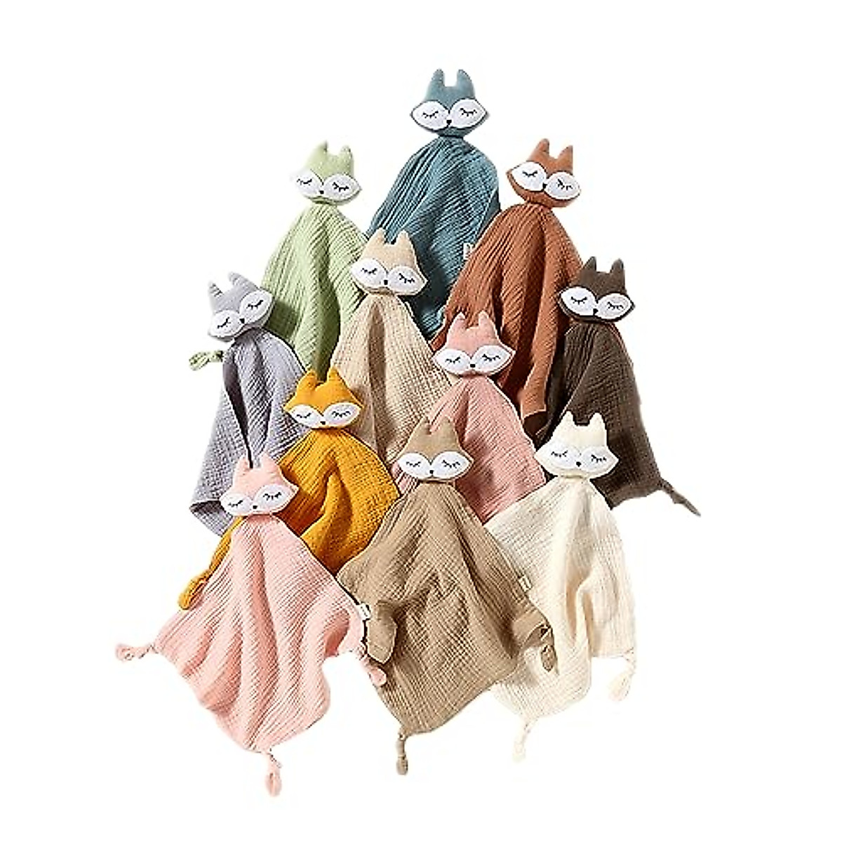 FOMAISELF Baby Comforting Security Blanket, Baby Sleeping Toy Soft Baby Comforter Toy, Soft Cotton Muslin Baby Comfort Blanket for Girls Boys Newborn Infant, Pink