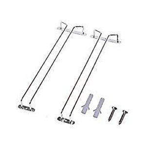 DZHJKIO Stemware Rack,Wire Hanging Rack,Under Cabinet Wine Glass Rack,Stainless Steel Chrome Finish-Wine Glass Hanging Rack 2 Pack 14 Inch
