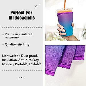 3 Pack Reusable Coffee Sleeves - Tall/Grande, Venti, Trenta - P.LOTOR Soft Cups - Iced Coffee Cozy Insulator - Neoprene Holder for Dunkin Donuts Coffee, McDonalds Coffee, Mccafe Coffee