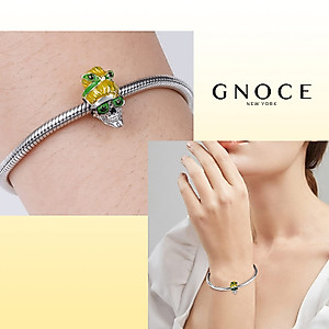 GNOCE Skull Charms for Bracelet 925 Sterling Silver Halloween Charms for Women Wife Christmas Gift