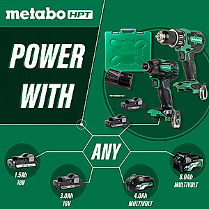 Metabo HPT 18V MultiVolt Hammer Drill and Triple Hammer Impact Driver Cordless Combo Kit | Lifetime Tool Warranty | KC18DBFL2C