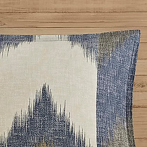 INK+IVY King Size Comforter Set, Cozy Cotton Comforter, All Season, Lightweight Comforter King Bed Set with 2 Matching Shams, Modern Cabin Lodge Ikat Chevron Design, Navy King/Cal King 3 Piece