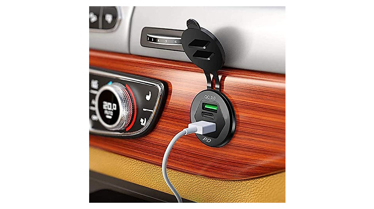USB C Car Charger Socket with 3 Quick Charge Ports | Fast Marine Charging