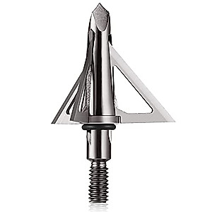 DEEPOWER Broadheads 100 Grain Fixed Blade 4-Pack Archery Crossbow Broadheads 1+1/4 Inch Cut Diameter Carbon Steel Ferrule