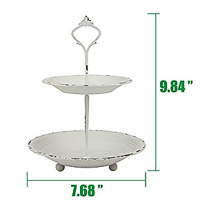 Stonebriar 2 Tier Trinket Tray with Attached Handle, 9.8", 9.8 x 7.6