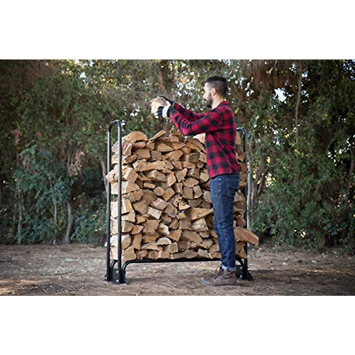 Champion Power Equipment 201163 48-Inch Firewood Heavy Duty Wood Log Rack, Weather Resistant Cover Included