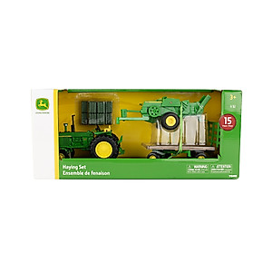 ERTL John Deere Haying Set - 1:32 Scale - Collectible John Deere Toys - Authentic Die-Cast Farm Toys - 3 Years and Up