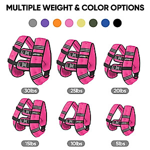 APEXUP Weighted Vest with 5lbs/10lbs/15lbs/20lbs/25lbs/30lbs Weights and Reflective Stripe, Weight Vest Men Women for Workout, Strength Training, Running (Pink, 30lbs)