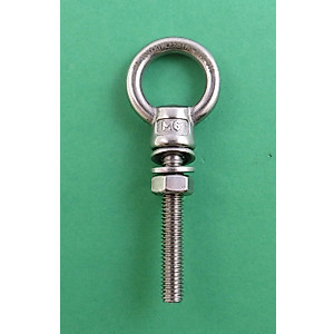 US STAINLESS 2 Pieces Stainless Steel 316 (Shape Type 307) M6 Lifting Eye Bolt 6mm x 40mm Marine Grade Pitch of 1