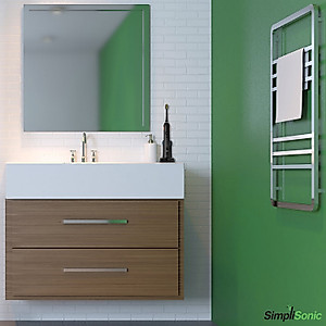 SimpliSonic Ultrasonic Rechargeable Electric Toothbrush Premium Package w/ 12 Heads (Black)