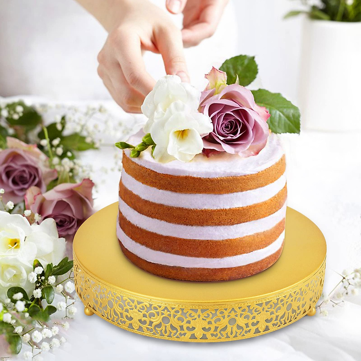 6 Pack Cake Stand Set, Gold Cupcake Stands Tiered Cupcake Holder Candy Fruite Dessert Table Display Set Decorating for Wedding Birthday Party Chrismas Celebration Home Decor