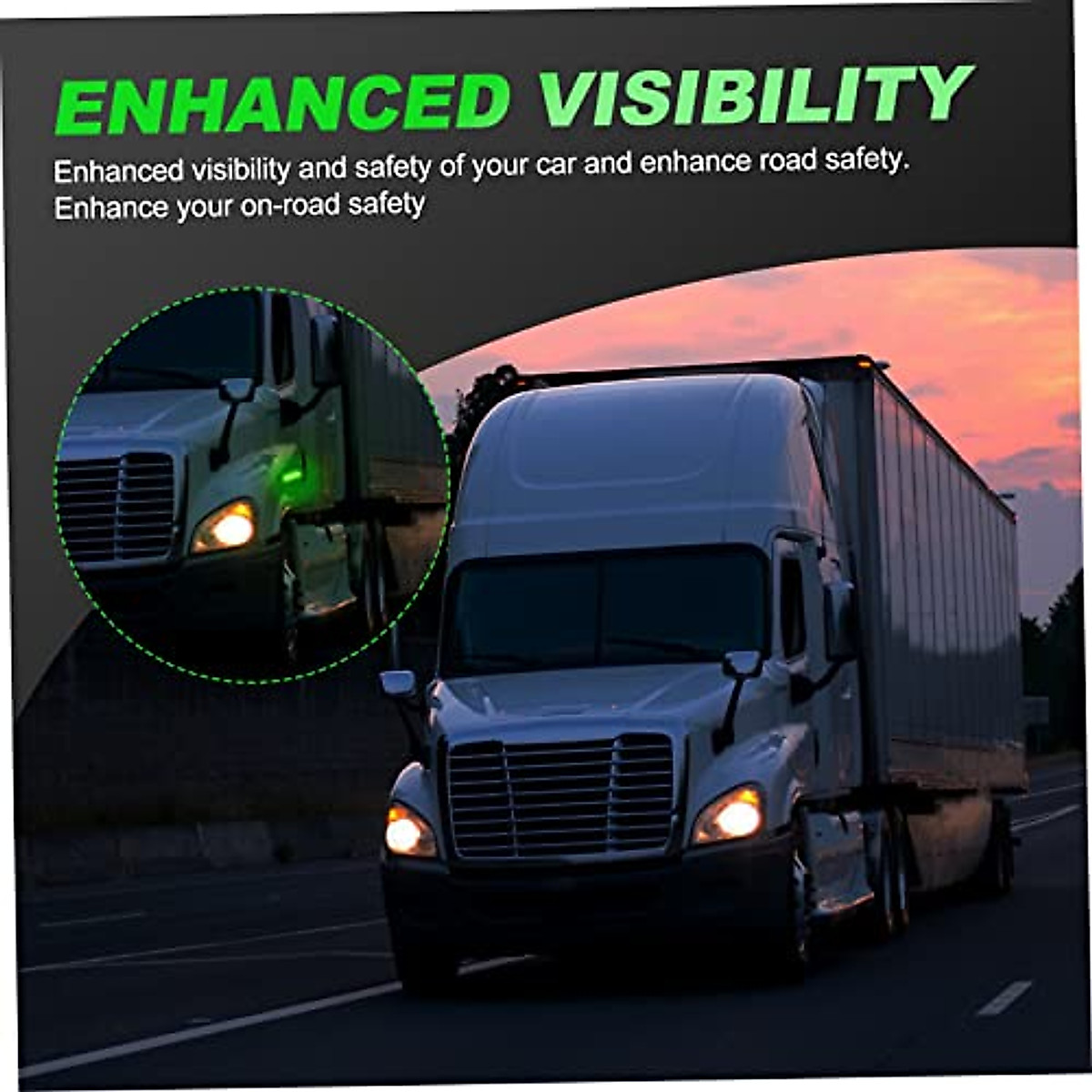 BUGUUYO Truck Light 4pcs Boat Truck Side Marker Warning Light Truck Signal Abs The Width Light Green Directional Lamp Trailer Side Light