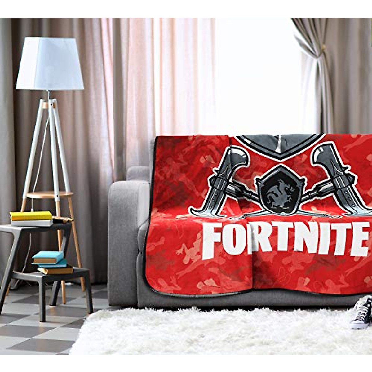 Jay Franco Fortnite Red Knight Camo Blanket - Measures 62 x 90 inches, Bedding - Fade Resistant Super Soft Fleece (Official Fortnite Product)