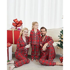 DAUGHTER QUEEN Family Christmas Pjs matching Sets Plaid Christmas Pajamas Women Xmas Jammies Couples Holiday Pj Ladies Soft Comfy Clothes Sleepwear Outfits Medium M