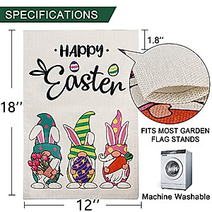 Seasonal Garden Flag Set of 12 Spring Garden Flags 12x18 Double Sided Summer Garden Flag Gnome Patriotic Garden Flag Welcome Yard Flag Small Burlap Garden Flags for Outside w/Anti-Wind Clip & Stopper