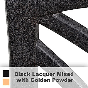 Nuu Garden 3 Piece Patio Bistro Sets Cast Aluminum Bistro Table Set Outdoor Patio Furniture with Umbrella Hole for Patio Balcony, Black with Golden Powder