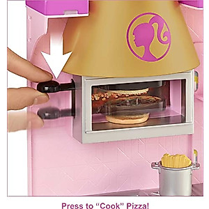 Barbie Cook ‘n Grill Restaurant Playset with 30+ Pieces & 6 Play Areas Including Kitchen, Pizza Oven, Grill & Dining Booth, Gift for 3 to 7 Year Olds