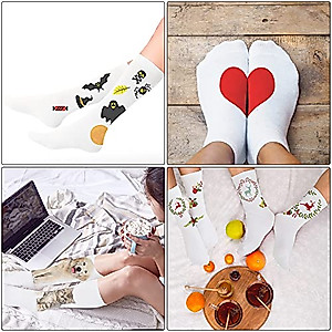 SATINIOR 32 Pairs Sublimation Socks Polyester Blanks Heat Transfer Socks with Sublimation Sock Jig for DIY Dye Heat Press Accessories, 4 Sizes white