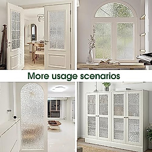 Coavas Frosted Window Privacy Film: Crystal Glass Film, No Glue Static Film, Anti UV Window Clings, One Way Vision Blocking for Home Office(17.7x78.7 inches)