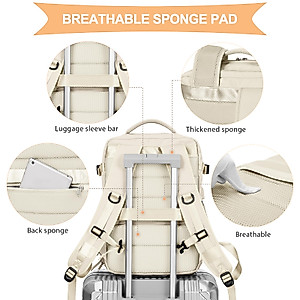 coowoz Travel Backpack For Women Men Airline Approved,Off Whit Carry On Backpack,Large Hiking Backpack Waterproof Outdoor Sports Rucksack Casual Daypack Fit 15.6 Inch Laptop Backpack College Backpack