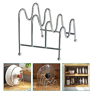 Zerodeko Pot Lid Organizer Pot Lid Rack Plate Drying Stand Chopping Board Holder Cutting Board Rest for Cabinet Pantry Countertop