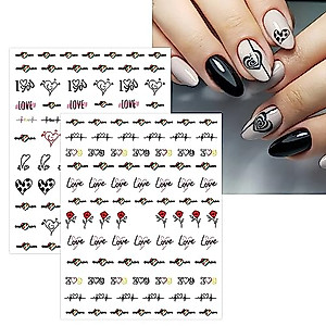 JMEOWIO 6 Sheets Rainbow Nail Art Stickers Decals Self-Adhesive Pegatinas Uñas Pride Day Nail Supplies Nail Art Design Decoration Accessories