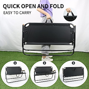 Loveseat Camping Chair for Adults Heavy Duty Double Seat Camp Chair for 2 Person Suit for Indoor Outdoor Hiking Patio Beach (Black)