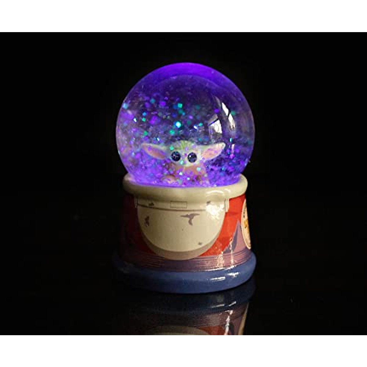 Silver Buffalo Star Wars The Mandalorian The Child Egg Pod Light Up Snow Globe, 55 mm