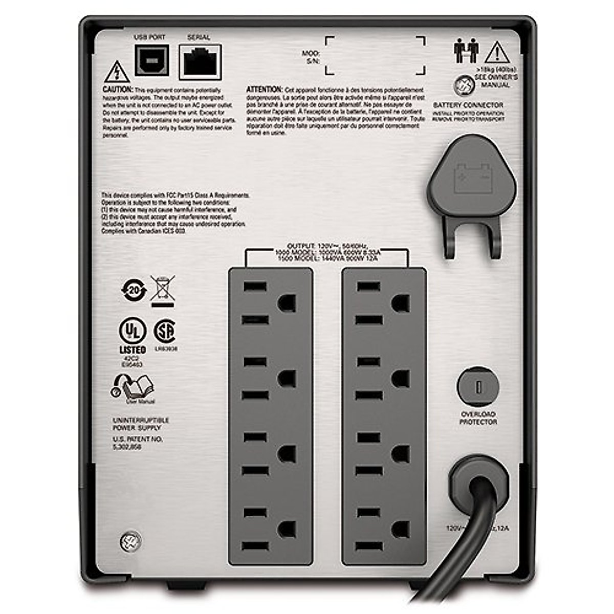 APC Smart-UPS 1500VA UPS Battery Backup with Pure Sine Wave Output (SMC1500)(Not Sold in Vermont)
