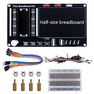 GeeekPi Basic Starter Kit for Raspberry Pi Pico/Pico W, BreadBoard Kit with Half-Size Breadboard and Jumper Wire Pack for Raspberry Pi Pico/Pico W (Raspberry Pi Pico/Pico W Not Included)