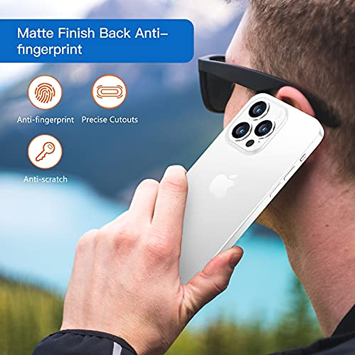 Purluct Compatible with iPhone 13 Pro Max Slim Case,Paper-Thin Matte Finish Skin Back Case [Anti-Fingerprints& Non Yellowing] Ultra Protective Cover with Camera Protection for Men 6.7 Inch (White)