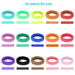 300PCS Toddler Kids Hair Ties – Infant Cotton Baby Hair Ponytail Holders – Tiny Kids Elastic Hair Bands, Enough Soft and No Damage, 1.1 Inch in Diameter, 15 Colors, by Qarwayoc