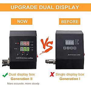 Seeutek Heat Press 12" X 10" Professional Heat Transfer Digital Sublimation Machine 360 Degree Swing Away for T Shirts with Bonus 2 Teflon Sheet