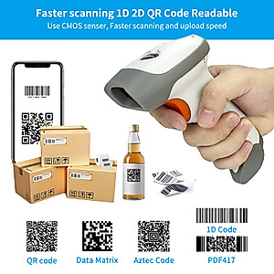 NetumScan Bluetooth 2D Barcode Scanner, 3 in 1 Automatic Wireless QR Barcode Reader USB Image Code Scanner for Store, Warehouse POS, Computer, Tablet, iPad, iPhone, Android